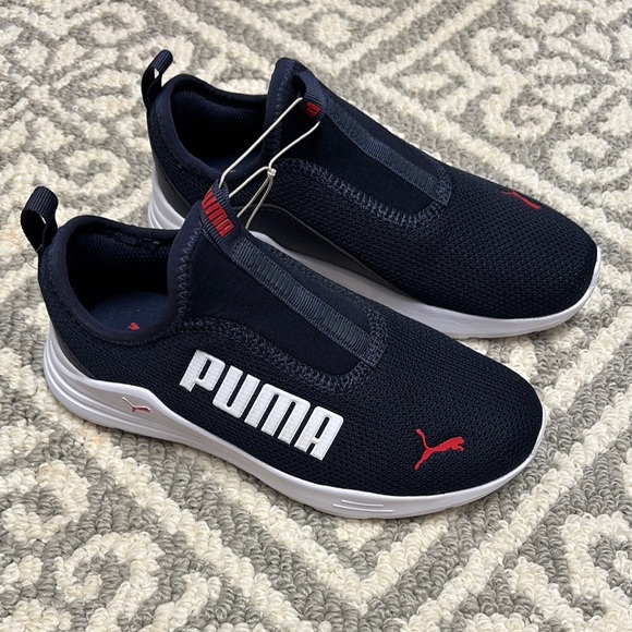 Puma | Shoes | Puma Red And Blue Slipon Sneakers With Cushioned Sole ...